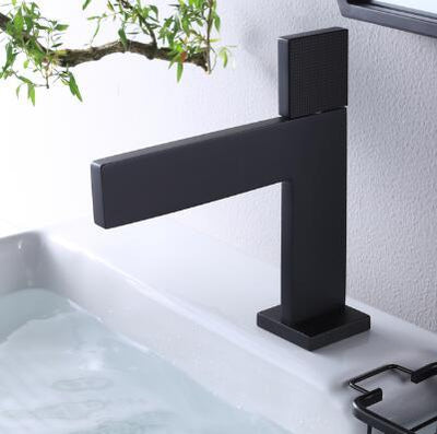 Single Handle Bathroom Vanity Faucet Square Luxury Basin Mixer Tap ...